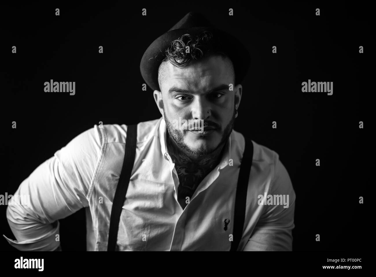 Man tattoo tattooed headshot hi-res stock photography and images - Alamy