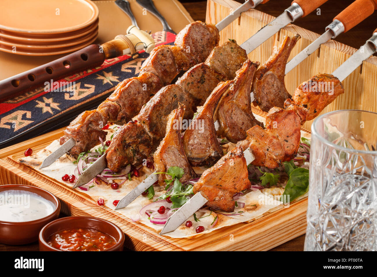 Mix grill kebab on grill hi-res stock photography and images - Alamy