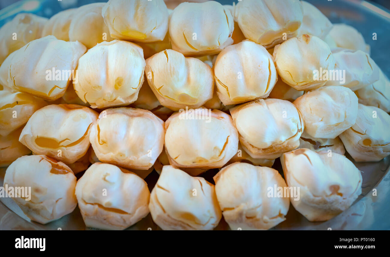 Fresh Toddy palm fruit is sold in the market. This is the sweet fruit ...