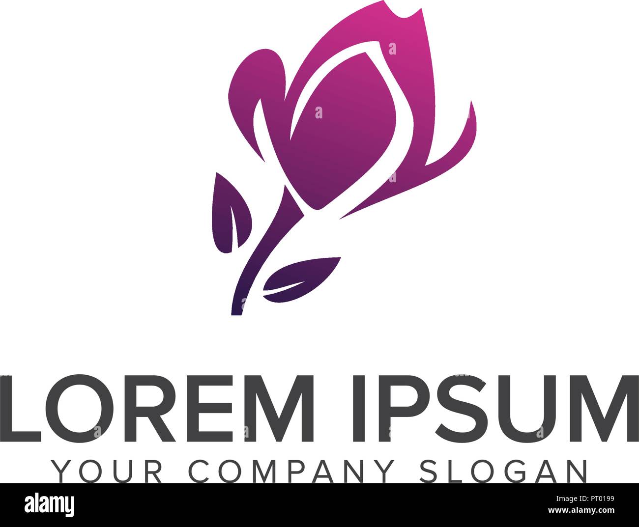 Landscaping purple Flower logo design concept template Stock Vector ...