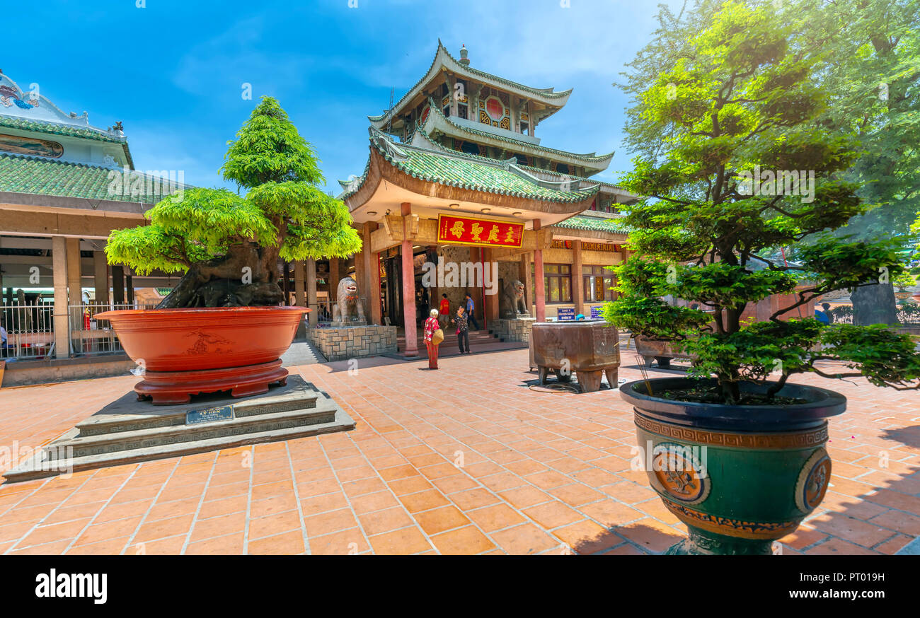 Tourists visit Ba Chua Xu Temple to pray for peace for everyone in the ...