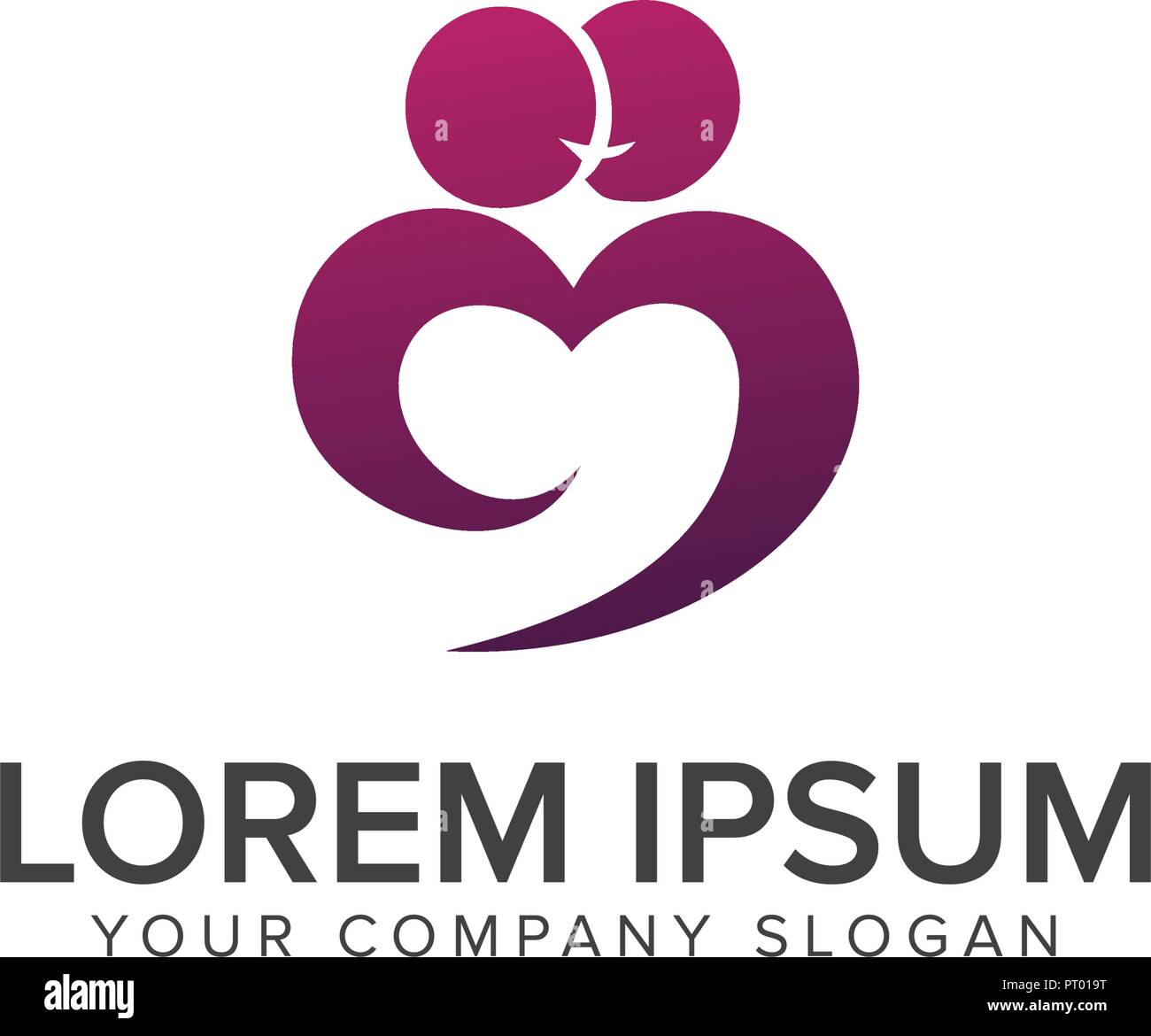 couple people kiss love logo design concept template Stock Vector Image ...