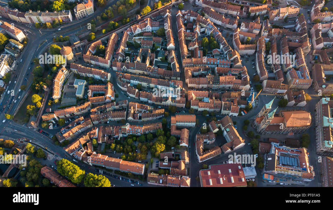 Aerial view of the Altstadt, old town, Nuremberg, Germany Stock Photo ...