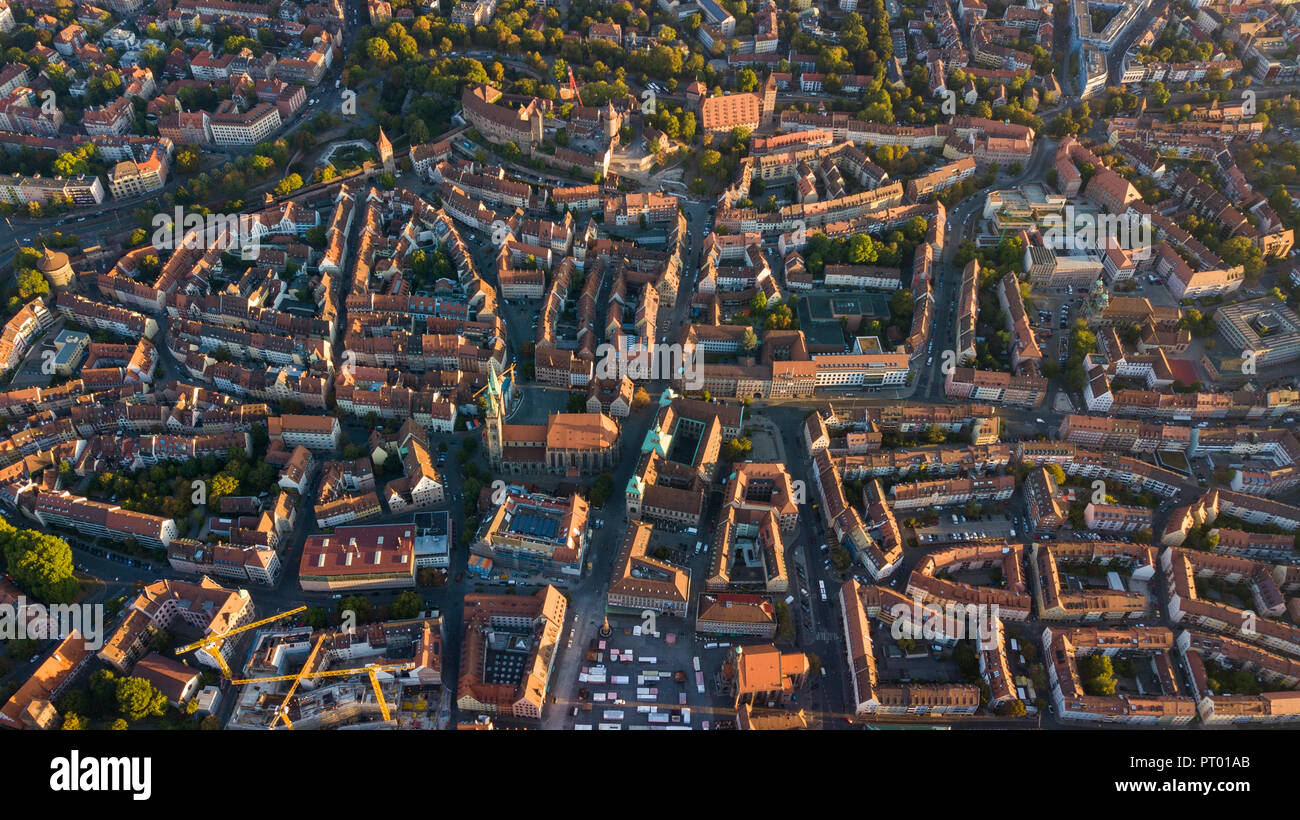 Aerial view of the Altstadt, old town, Nuremberg, Germany Stock Photo ...