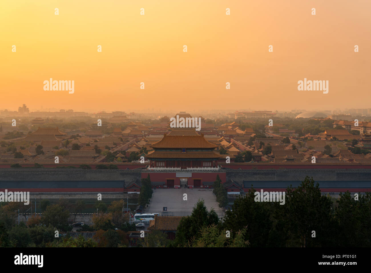 Beijing ancient Forbidden City in morning at Beijing, China Stock Photo ...