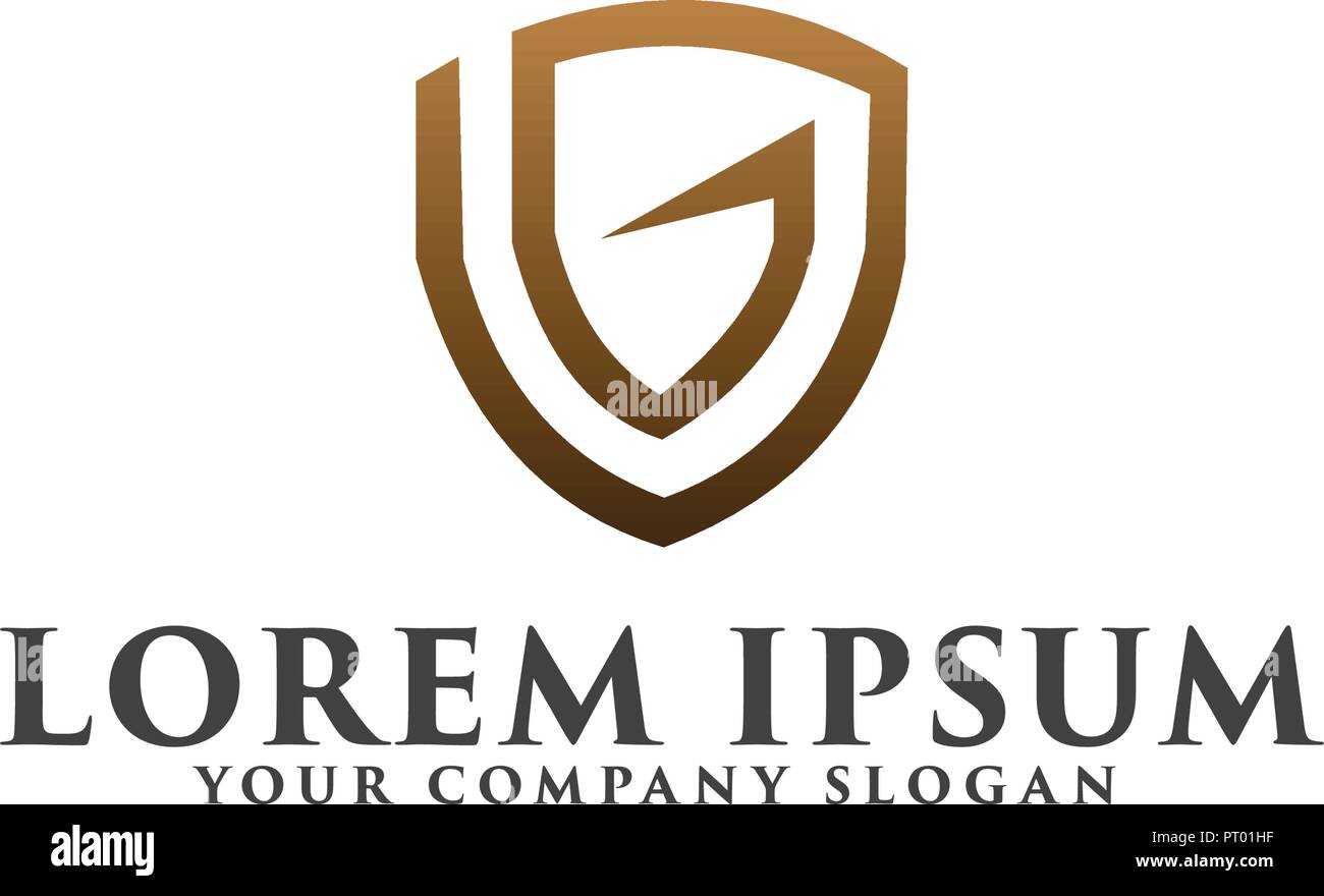 letter G shield logo. security logo design concept template Stock ...