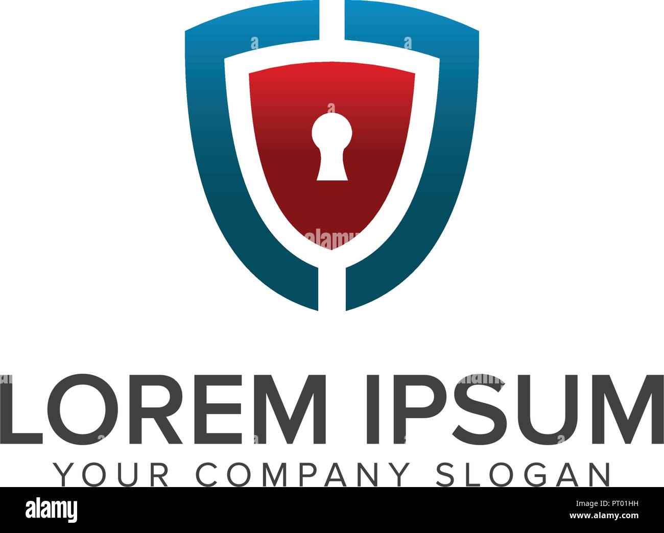 shield with keyhole logo. security logo design concept template Stock ...