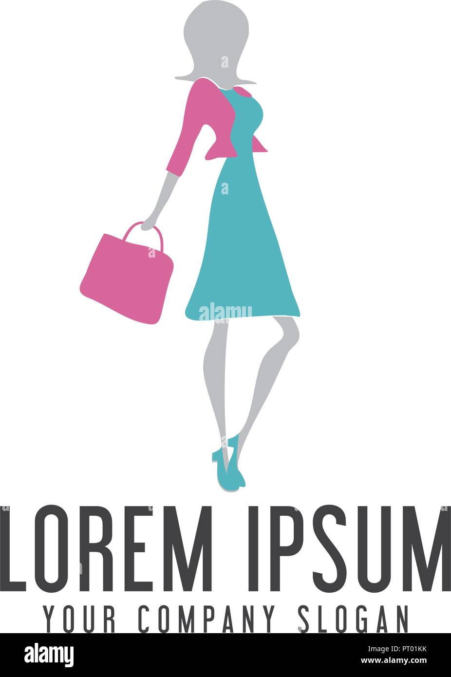shoping woman logo design concept template Stock Vector Image & Art - Alamy