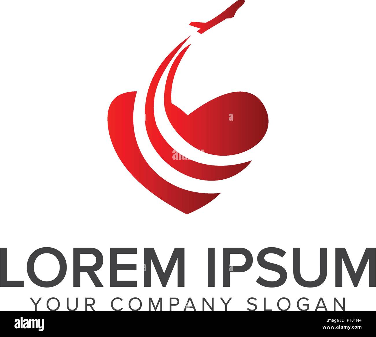 heart airplane logo design concept template Stock Vector Image & Art ...