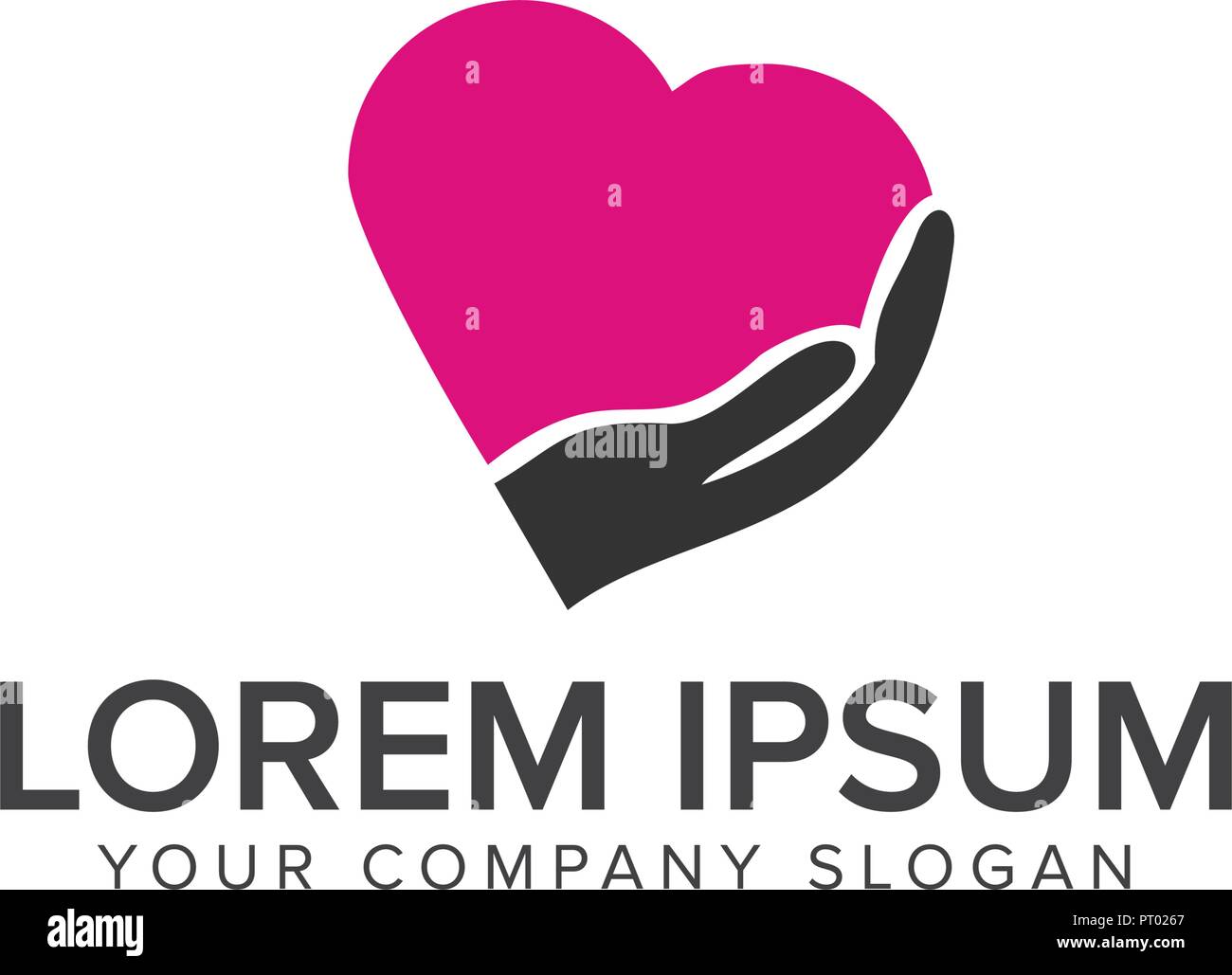 Hand heart logo hi-res stock photography and images - Alamy