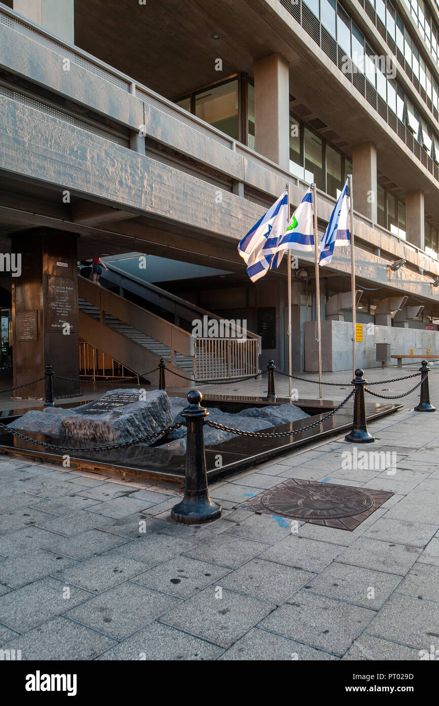 Israel, Tel Aviv - 15 September 2018: Monument marking the site of the ...