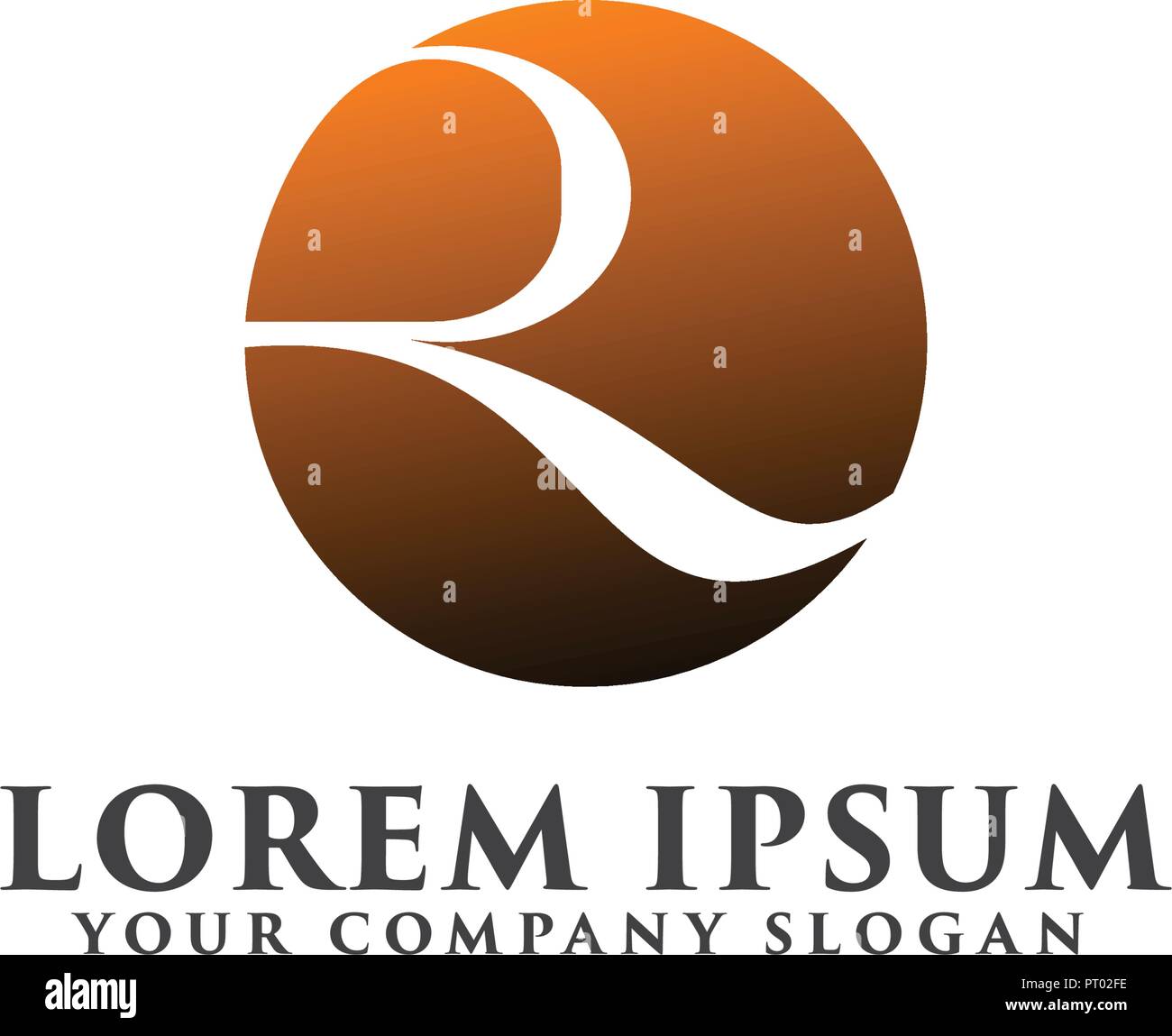 luxury letter r logo. round shape logo design concept template Stock ...