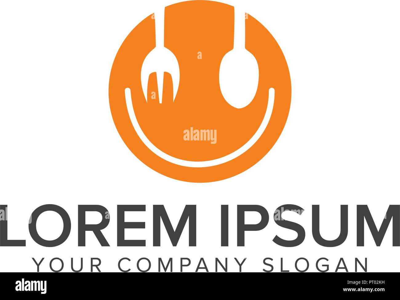 Fork spoon and dish smile logo. Food and Drink logo. restaurant logo ...