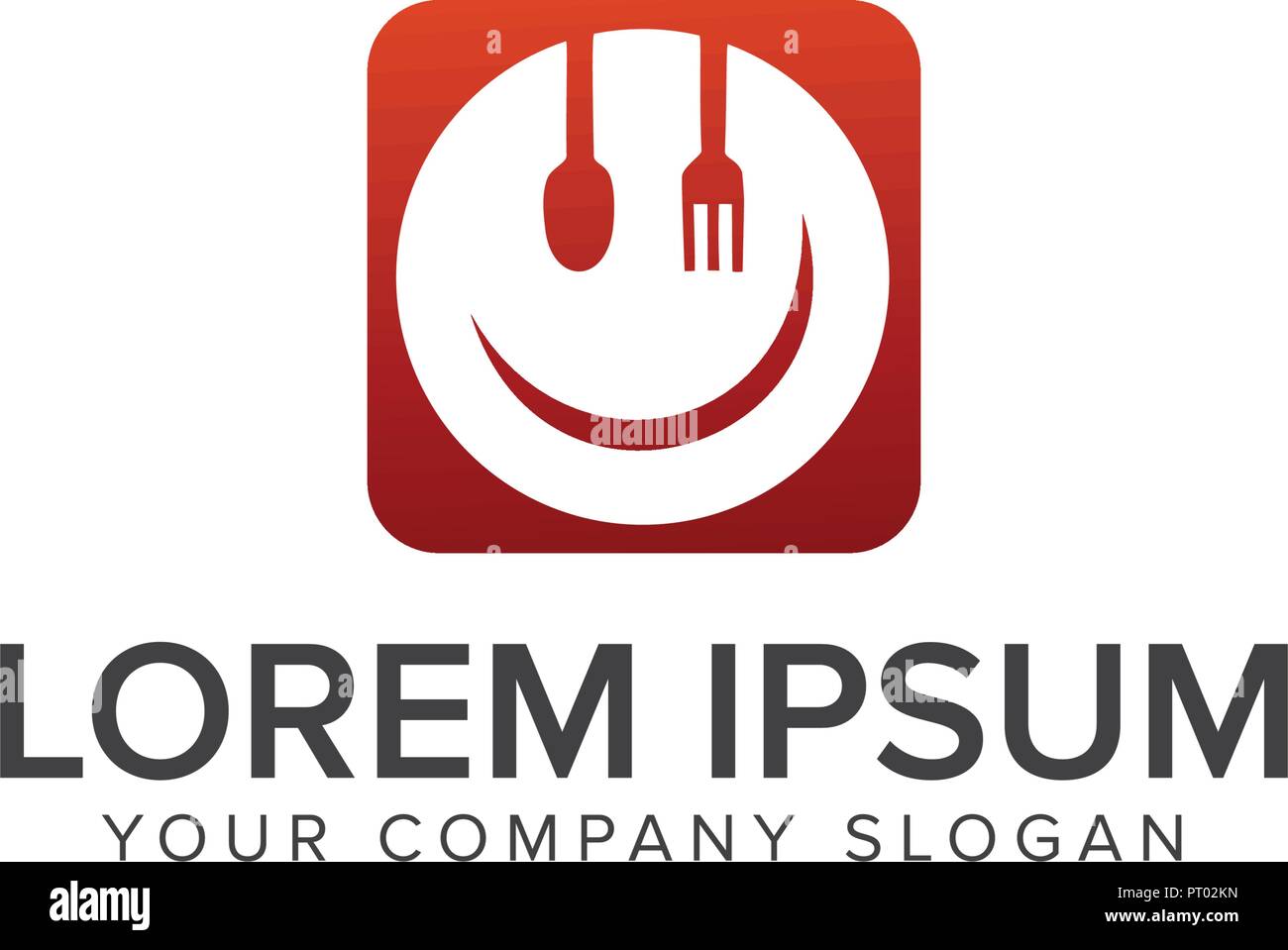 Fork spoon and dish smile logo. Food and Drink logo. restaurant logo ...