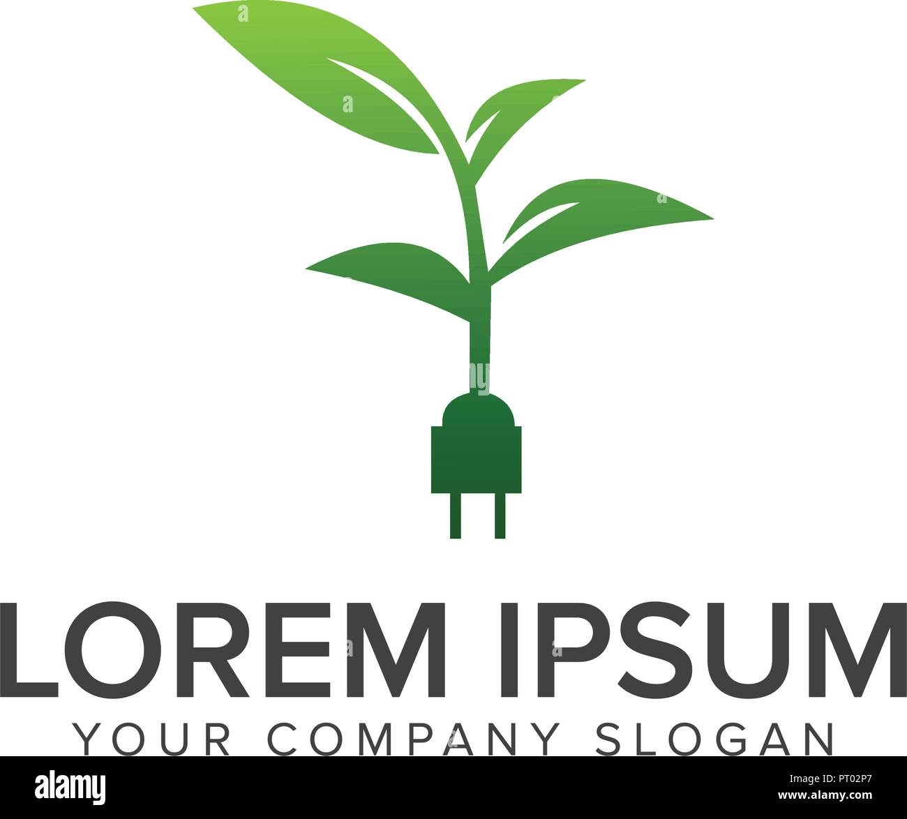 green electrical logo. eco nature logo design concept template Stock ...