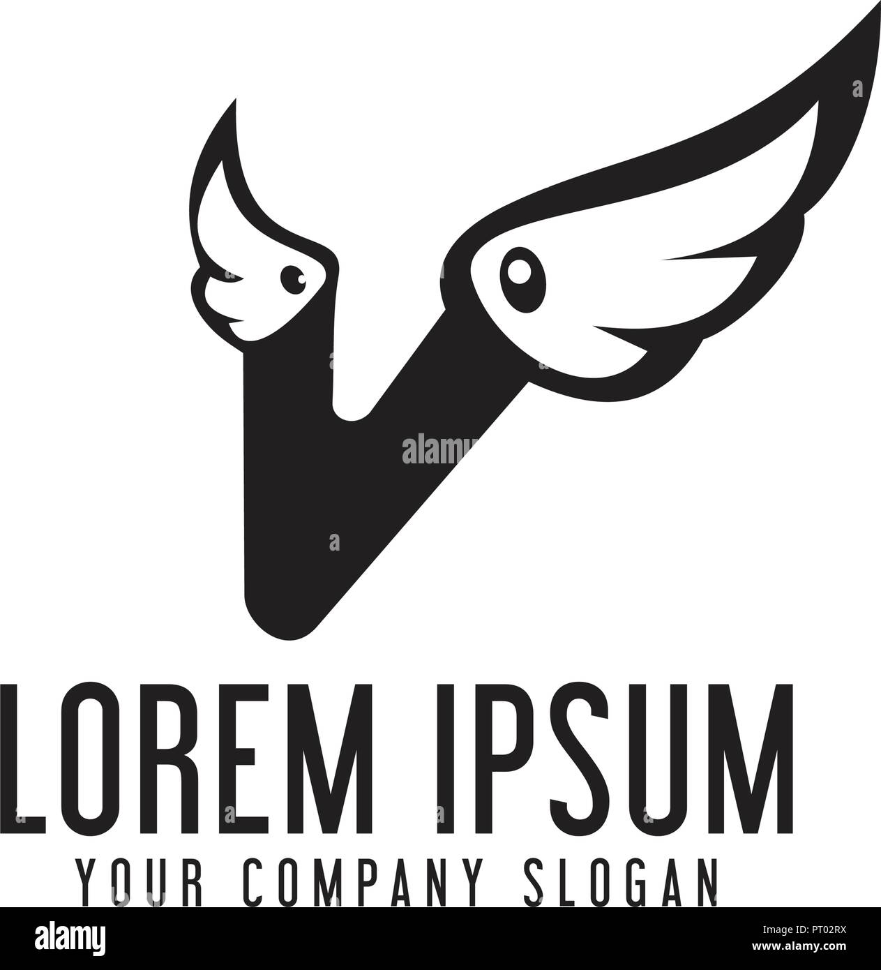 letter V wings logo design concept template Stock Vector Image & Art ...