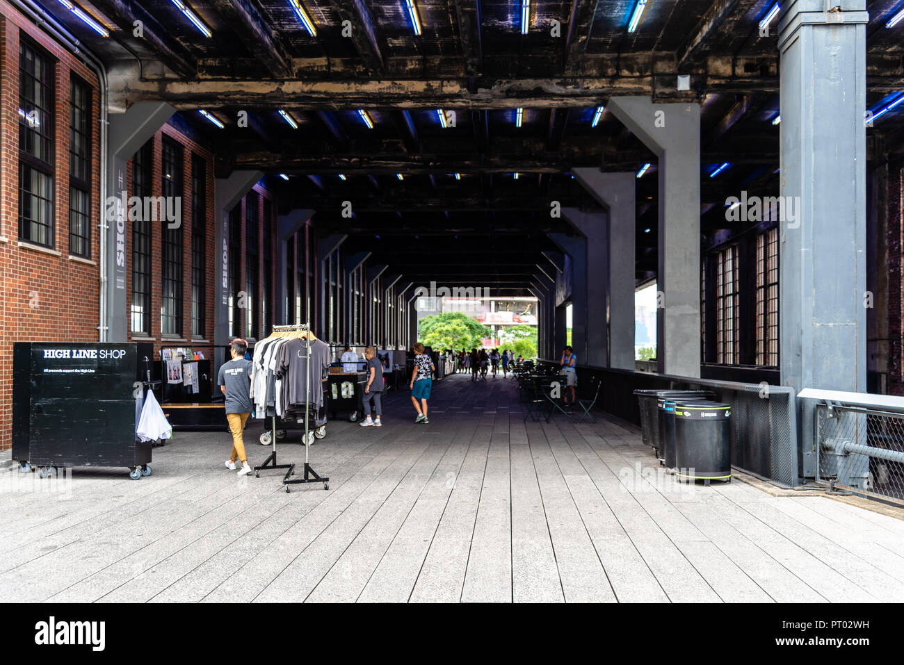 New York City, USA - June 22, 2018: High Line Shop. The High Line is an ...