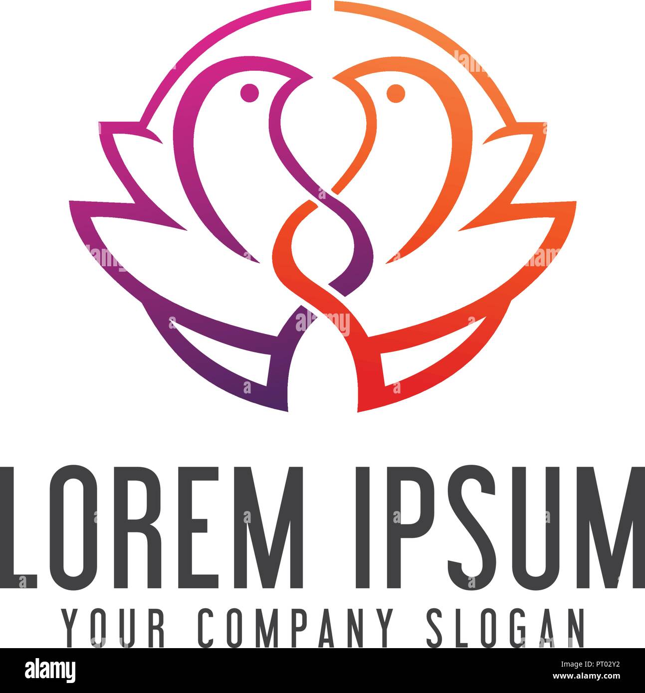 couple bird logo design concept template Stock Vector Image & Art - Alamy