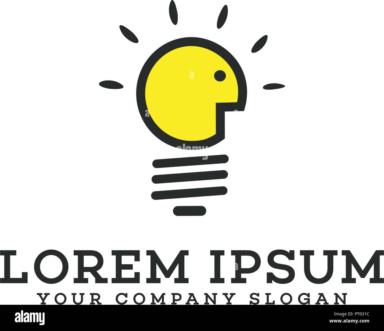 bulb light think logo design concept template Stock Vector Image & Art ...