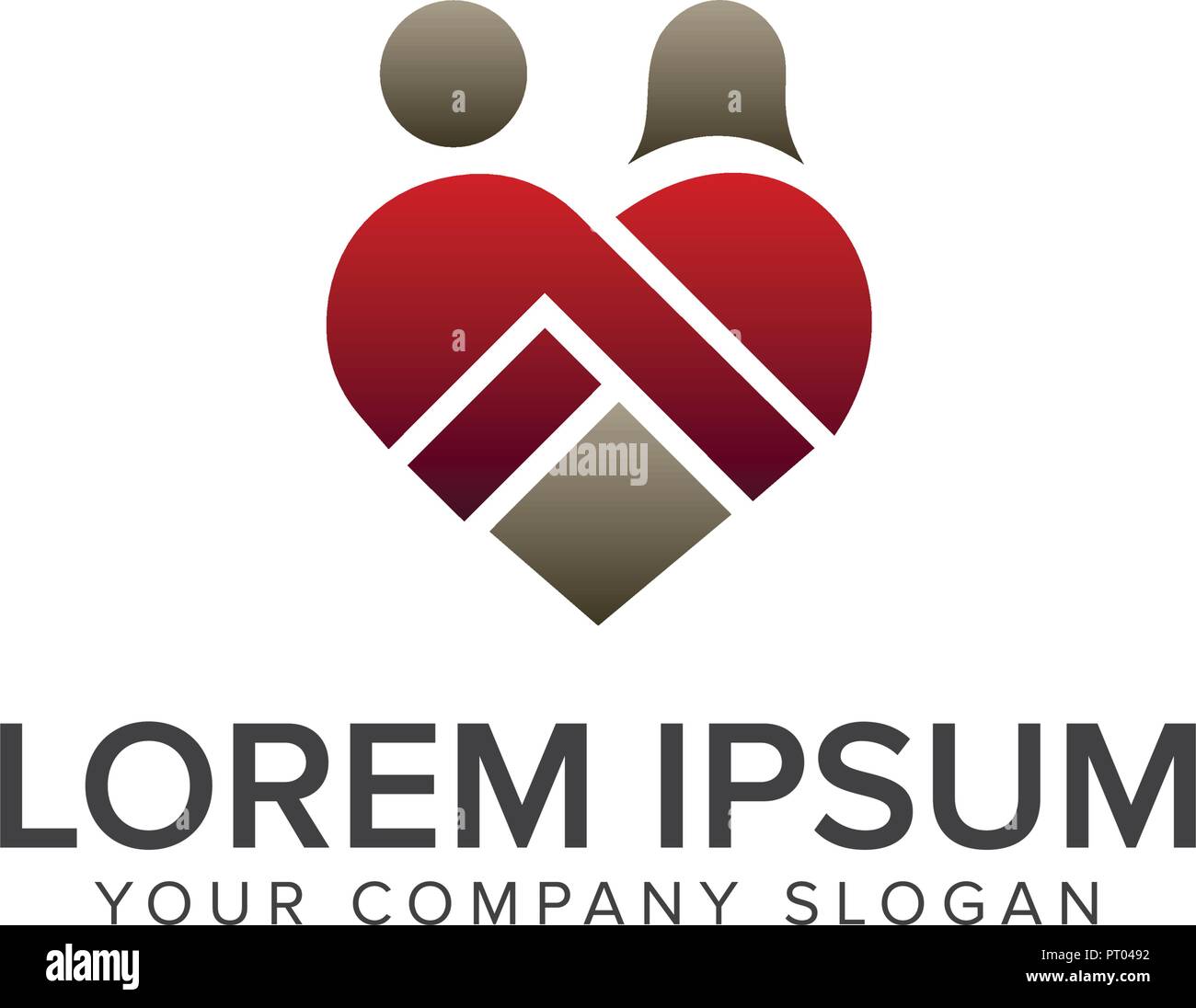 love romantic people logo design concept template Stock Vector Image ...