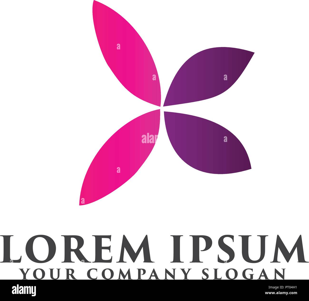 purple leaf simple logo design concept template Stock Vector Image ...