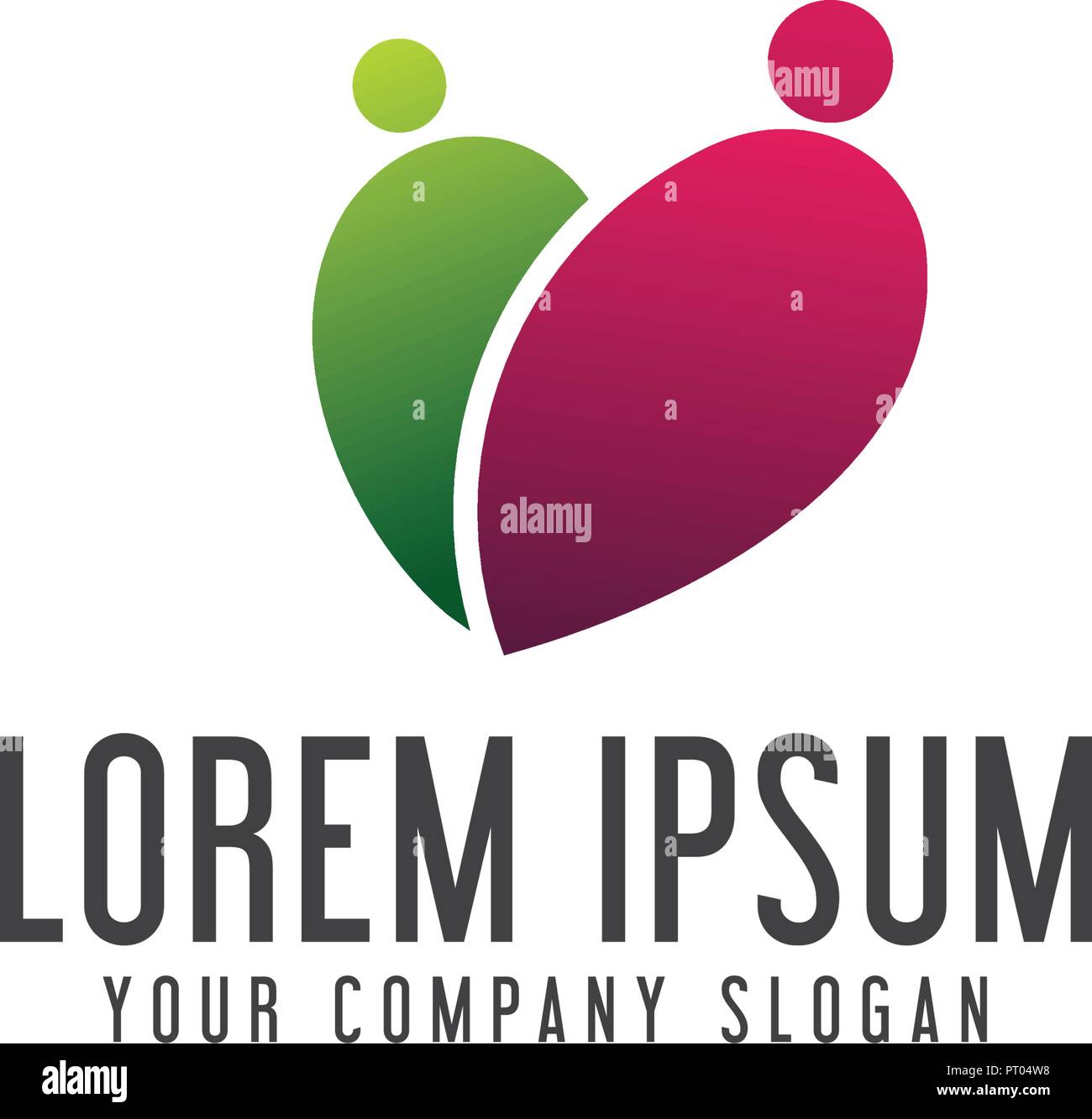 Dating romantic people Logos design concept template Stock Vector Image ...