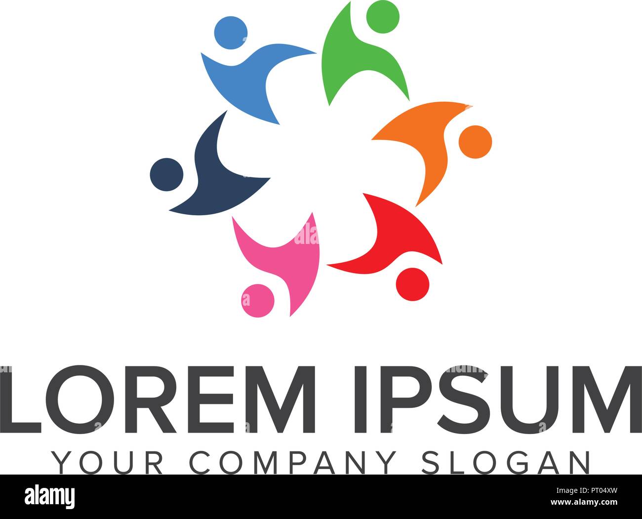 teamwork people logo design concept template Stock Vector Image & Art ...
