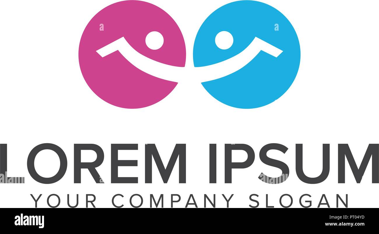 smile emotion people logo design concept template Stock Vector Image ...