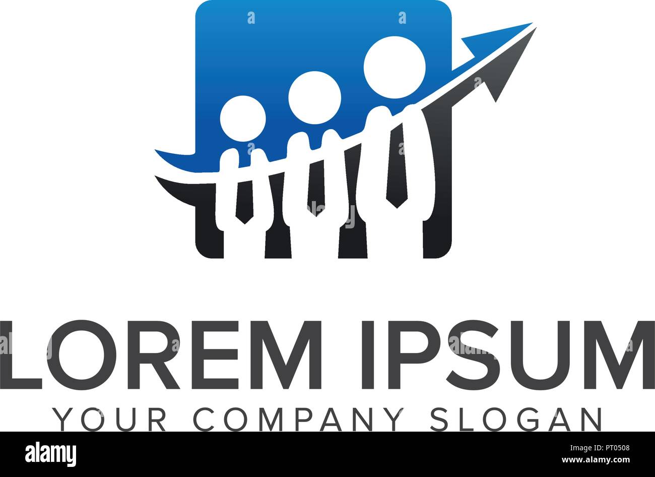 business people Logos. chart arrow logo design concept template Stock ...