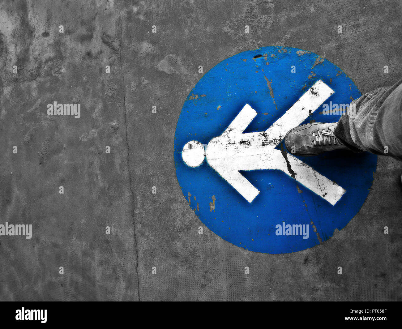 Step on a man Stock Photo - Alamy
