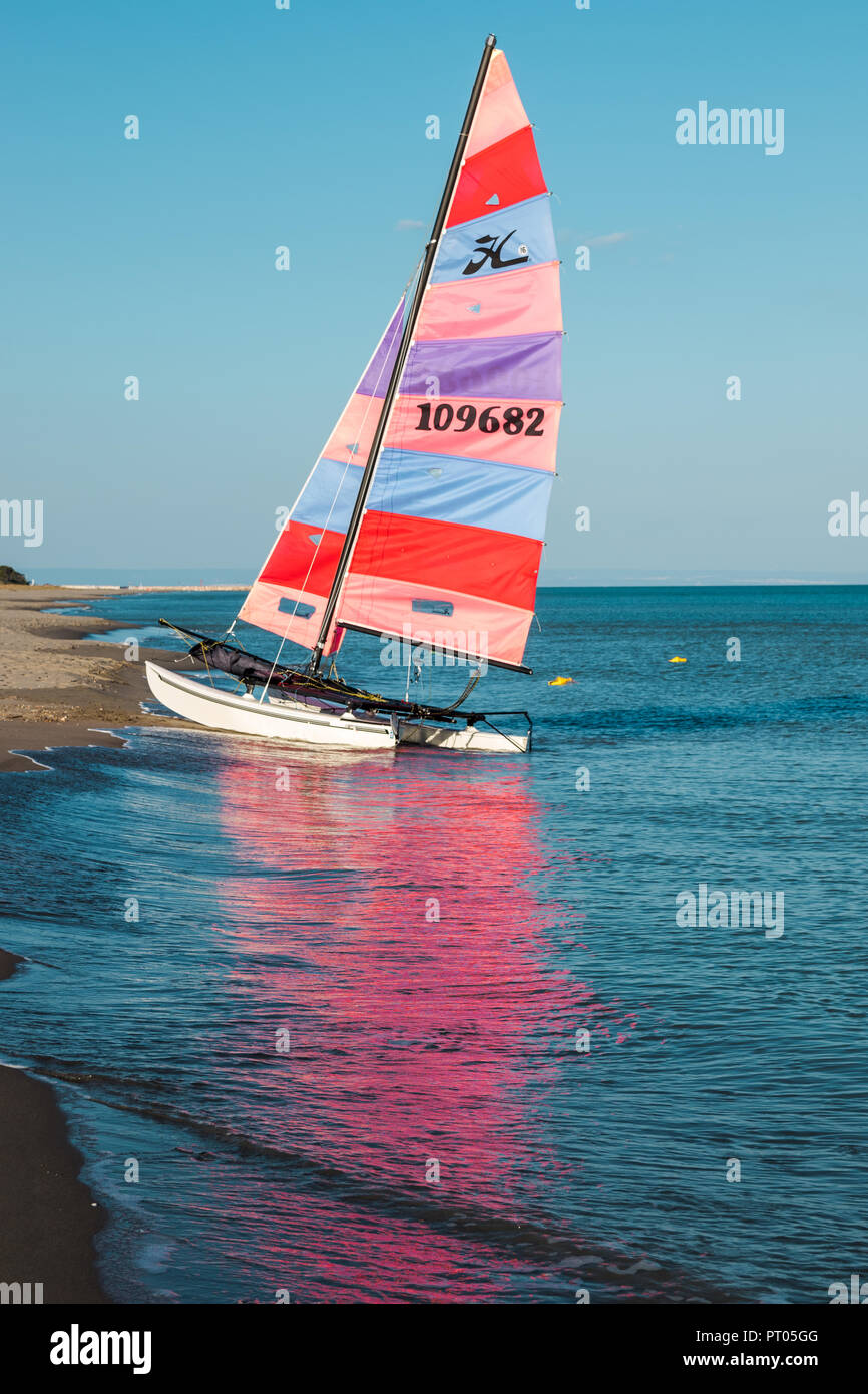 sail boat in the beach Stock Photo - Alamy