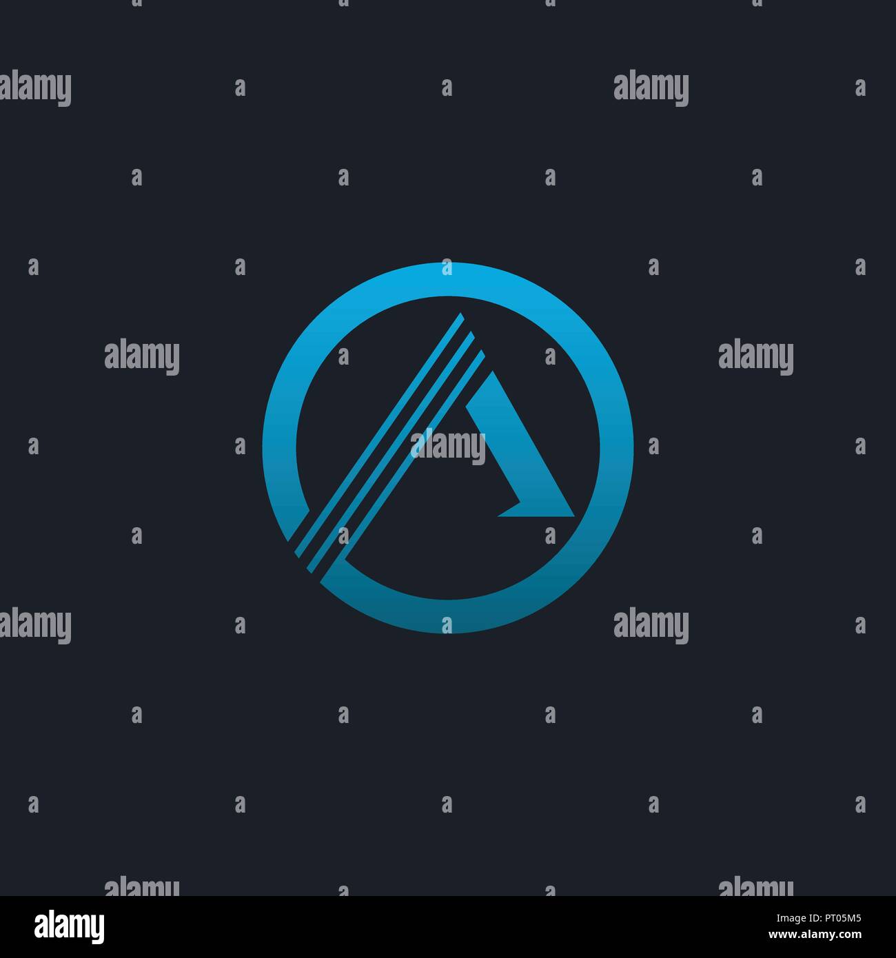 luxury letter A emblem logo. blue logo design concept template Stock ...