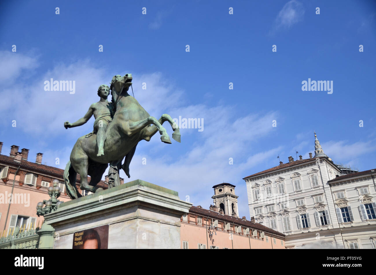 Statue in Piazza San Carlo - Turin Stock Photo - Alamy