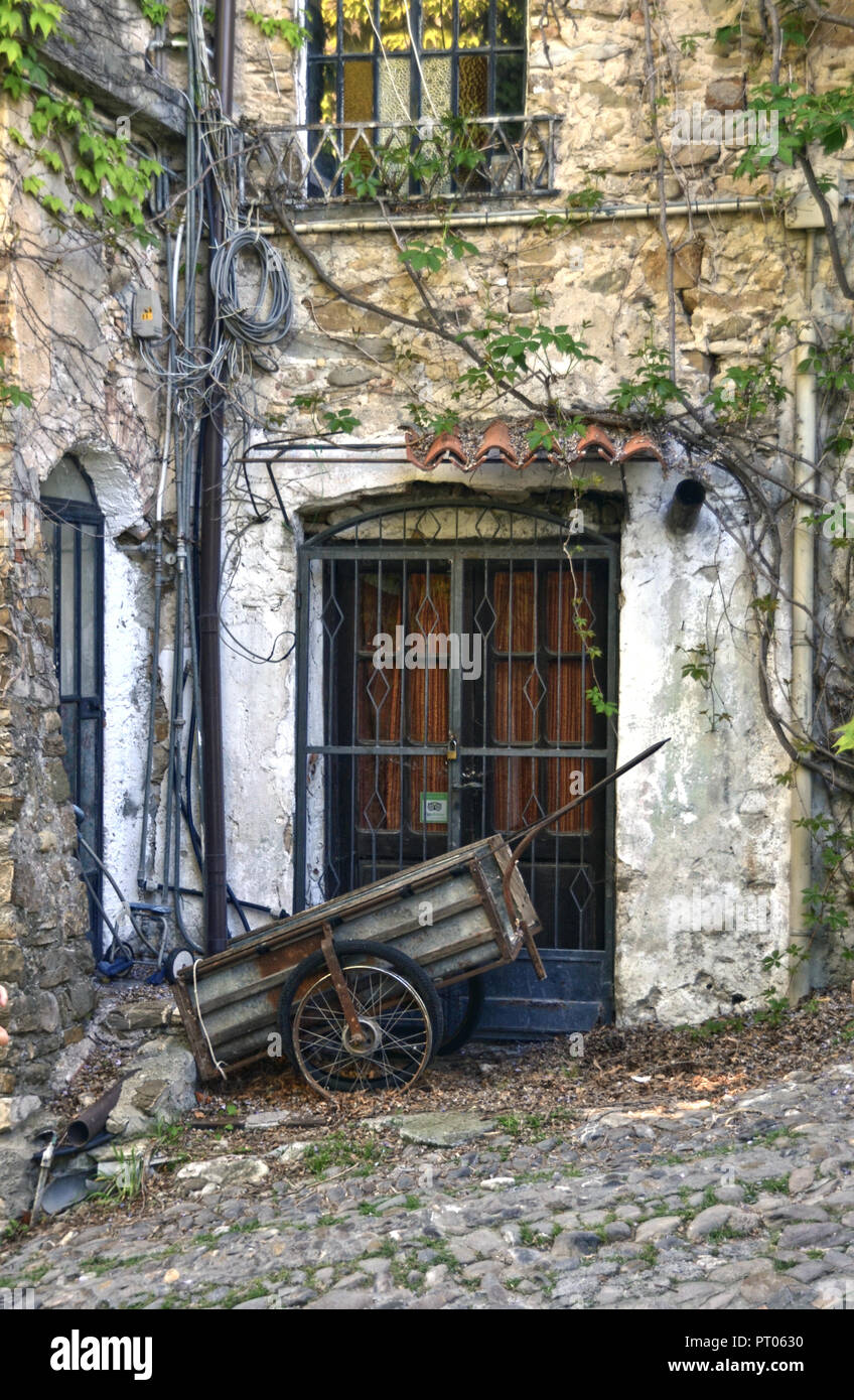 Old barrow in Bussana Vecchia Stock Photo - Alamy