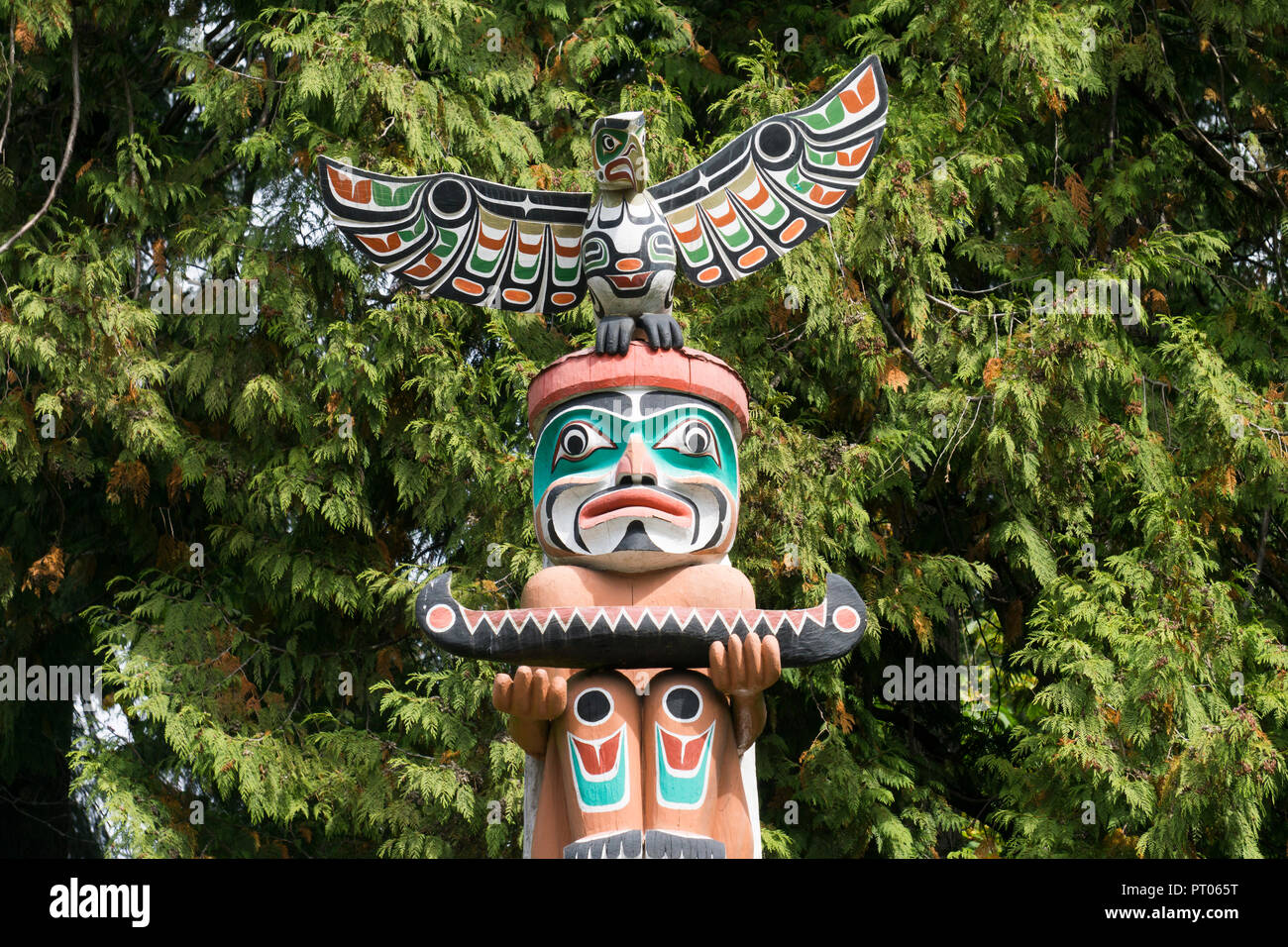 First Nations totem poles in Stanley Park, Vancouver, Canada Stock Photo - Alamy