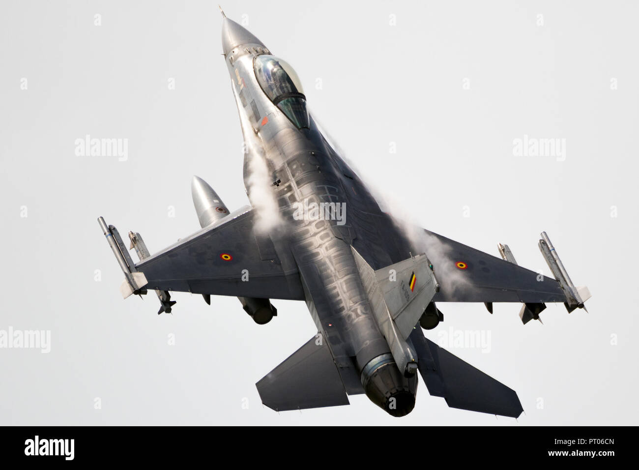 FLORENNES, BELGIUM - JUN 15, 2017: Belgian Air Force F-16 fighter jet ...