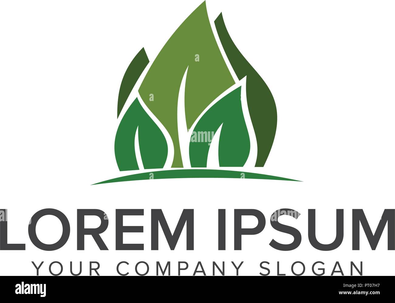 Landscaping Leaf Garden nature logo design concept template Stock ...