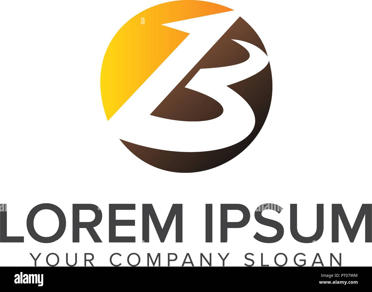 letter b circle logo design concept template Stock Vector Image & Art ...