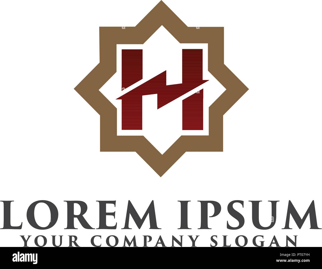 Letter H monogram logo design concept template Stock Vector Image & Art ...