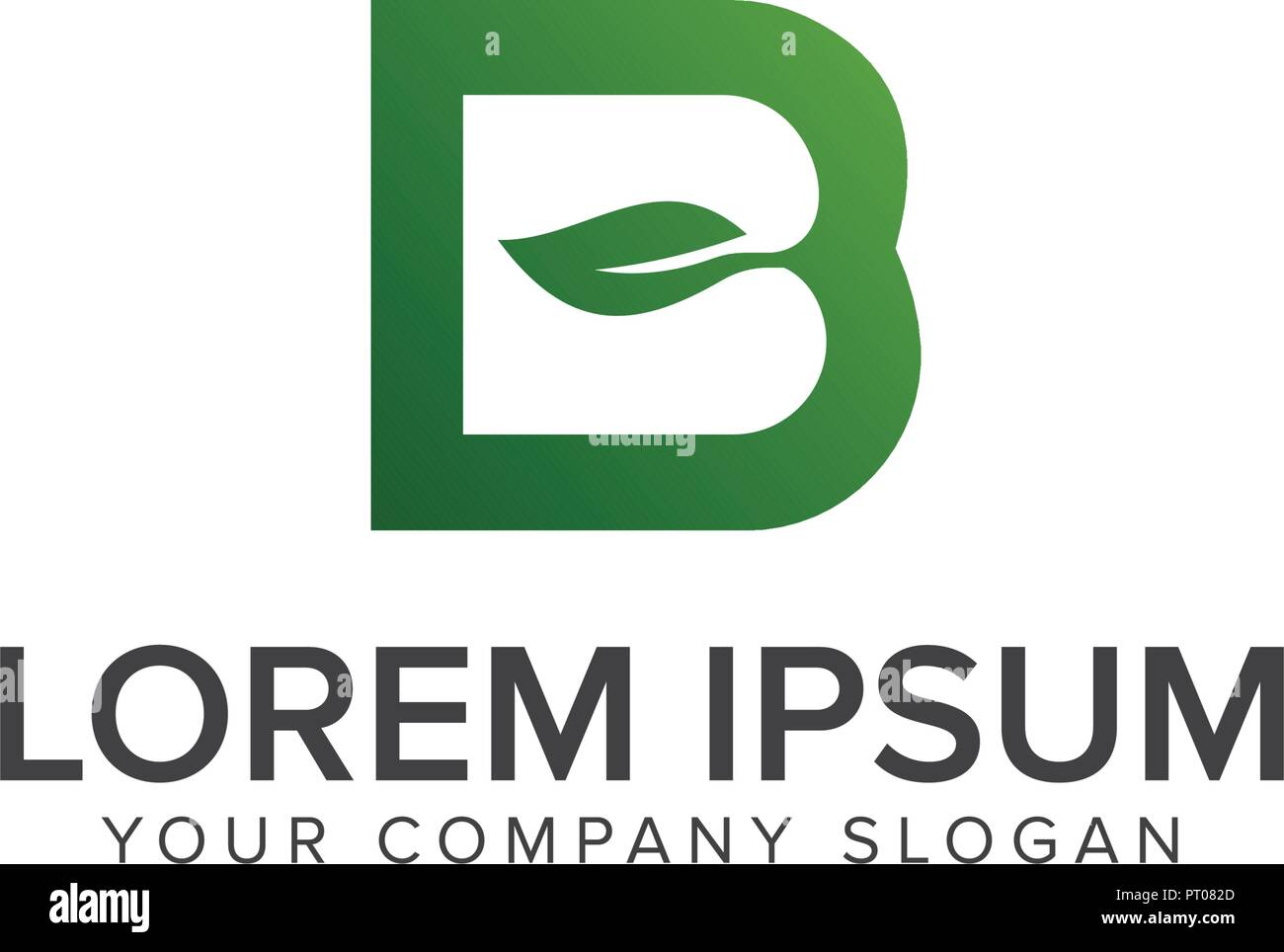 letter b leaf logo design concept template Stock Vector Image & Art - Alamy