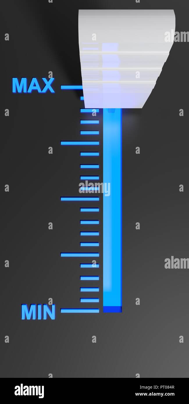 Level selector on a black control panel - 3D rendering Stock Photo - Alamy