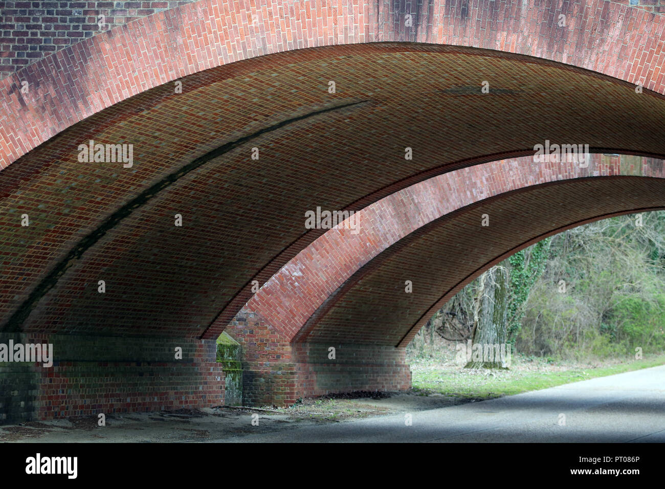 arched brick overpasses on parkway Stock Photo - Alamy