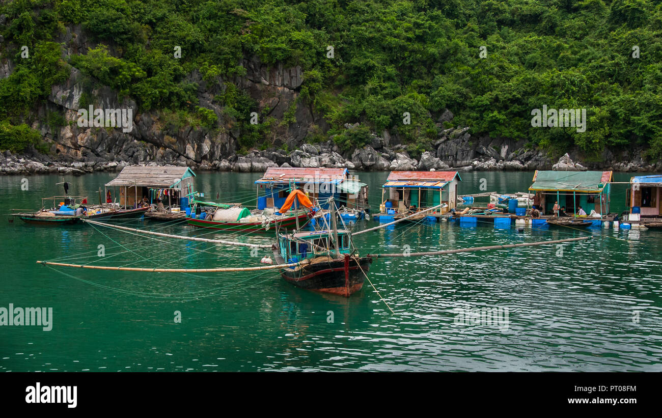 Floating halong house bay vietnam hi-res stock photography and images ...