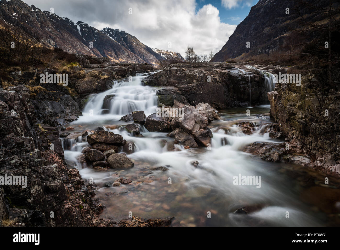 Waterfalls on the River Coe in Glencoe, Scottish highlands Stock Photo ...