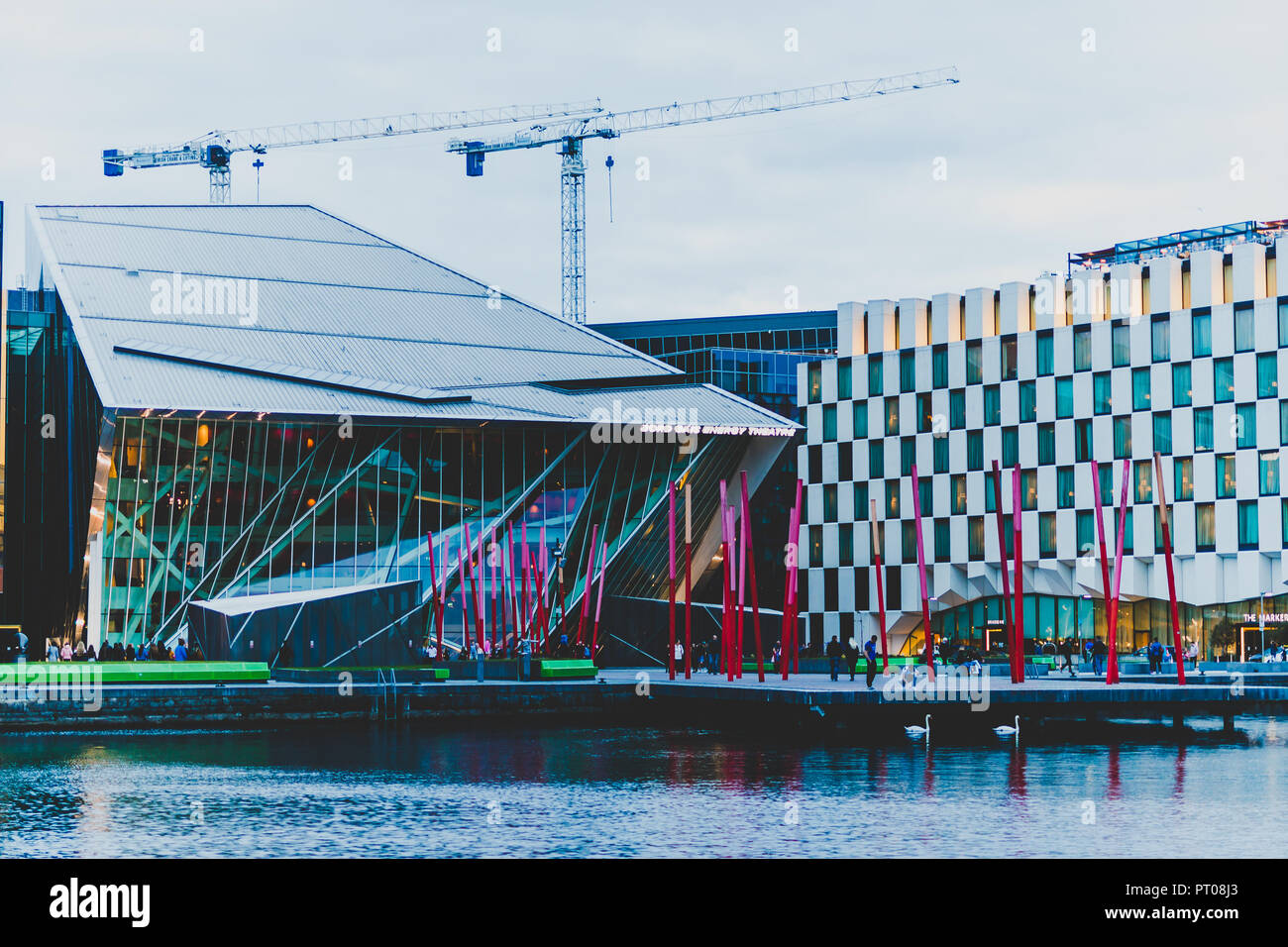 DUBLIN, IRELAND - September 29th, 2018: detail of Grand Canal Square in ...