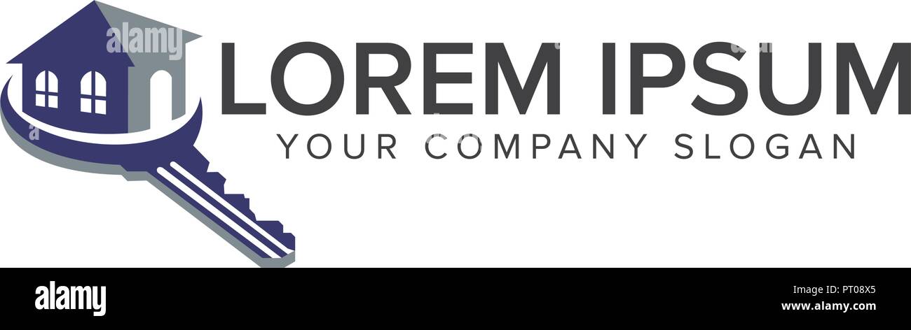 real estate with key logo design concept template Stock Vector Image ...