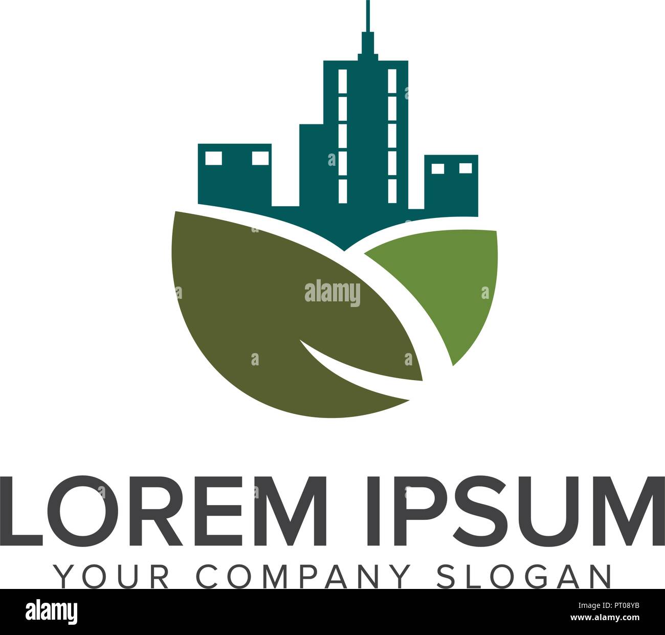 green building logo. real estate logo design concept template Stock ...