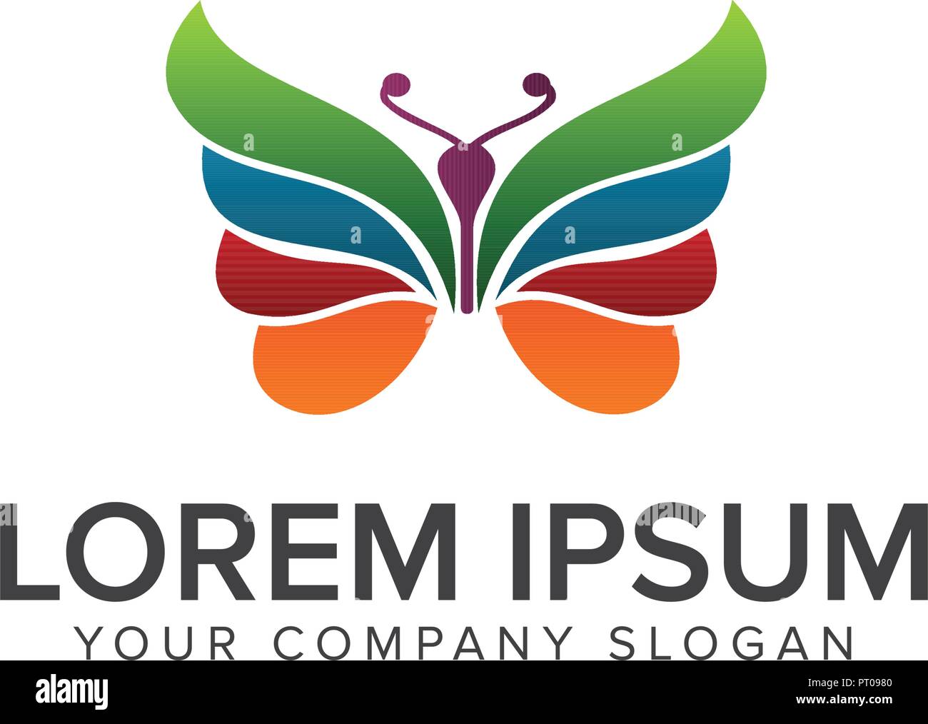 Butterfly logo. multicolor design concept template Stock Vector Image ...