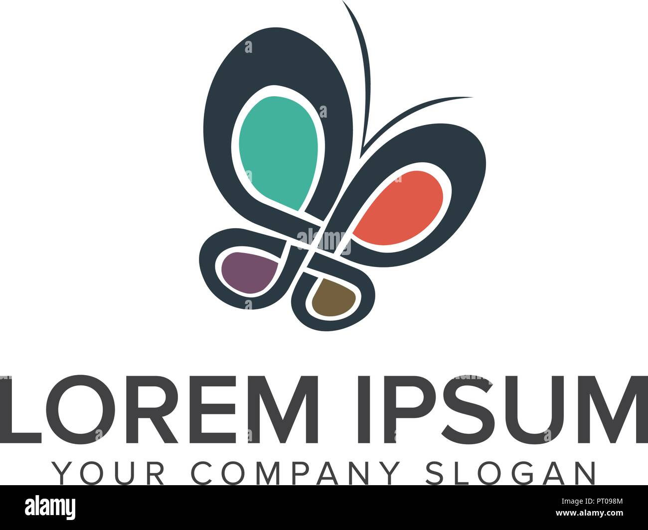 Butterfly logo. multicolor design concept template Stock Vector Image ... Butterfly logo. multicolor design concept template Stock Vector Image ...