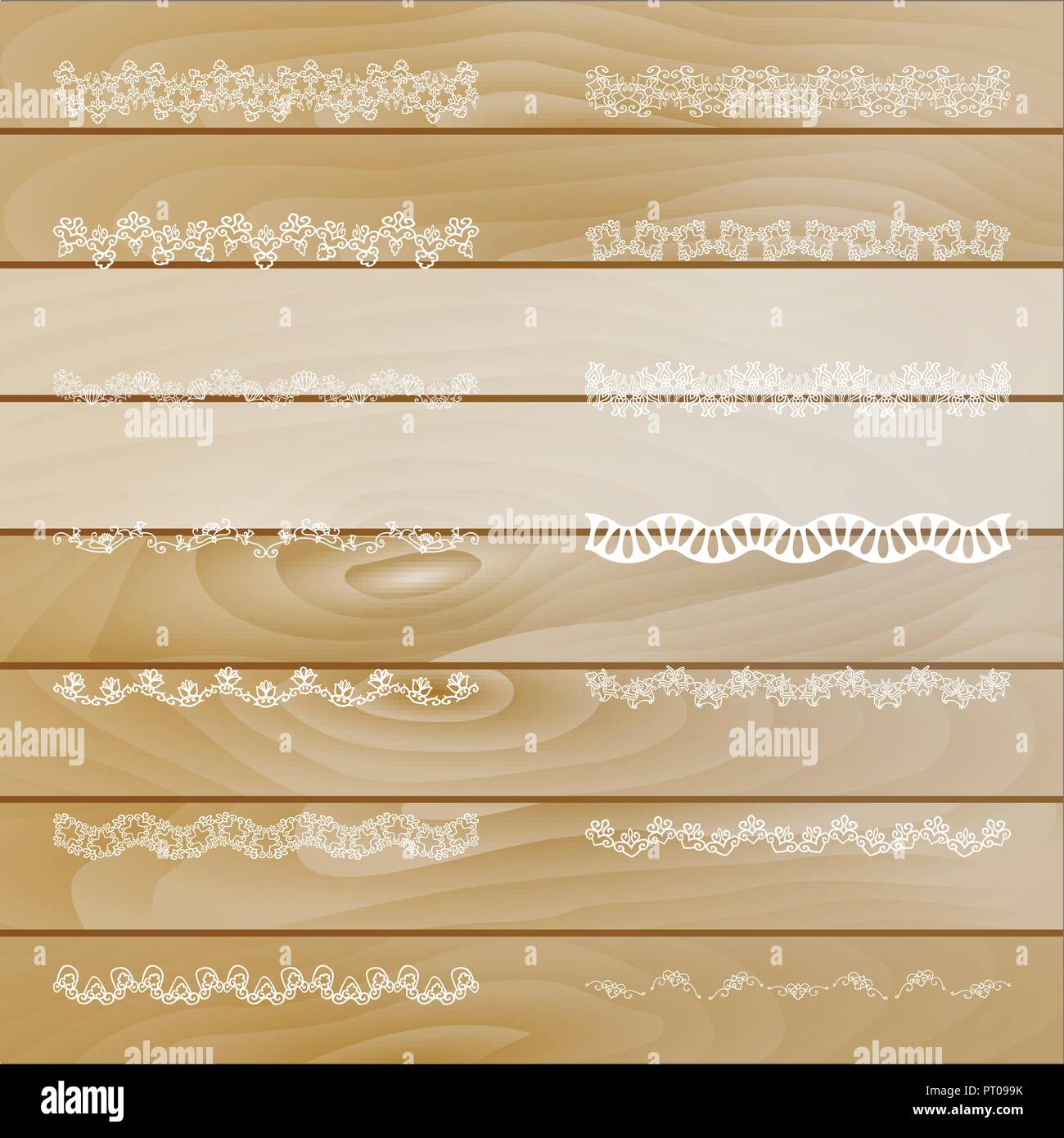 Set of horizontal isolated lace borders for design Stock Vector Image ...